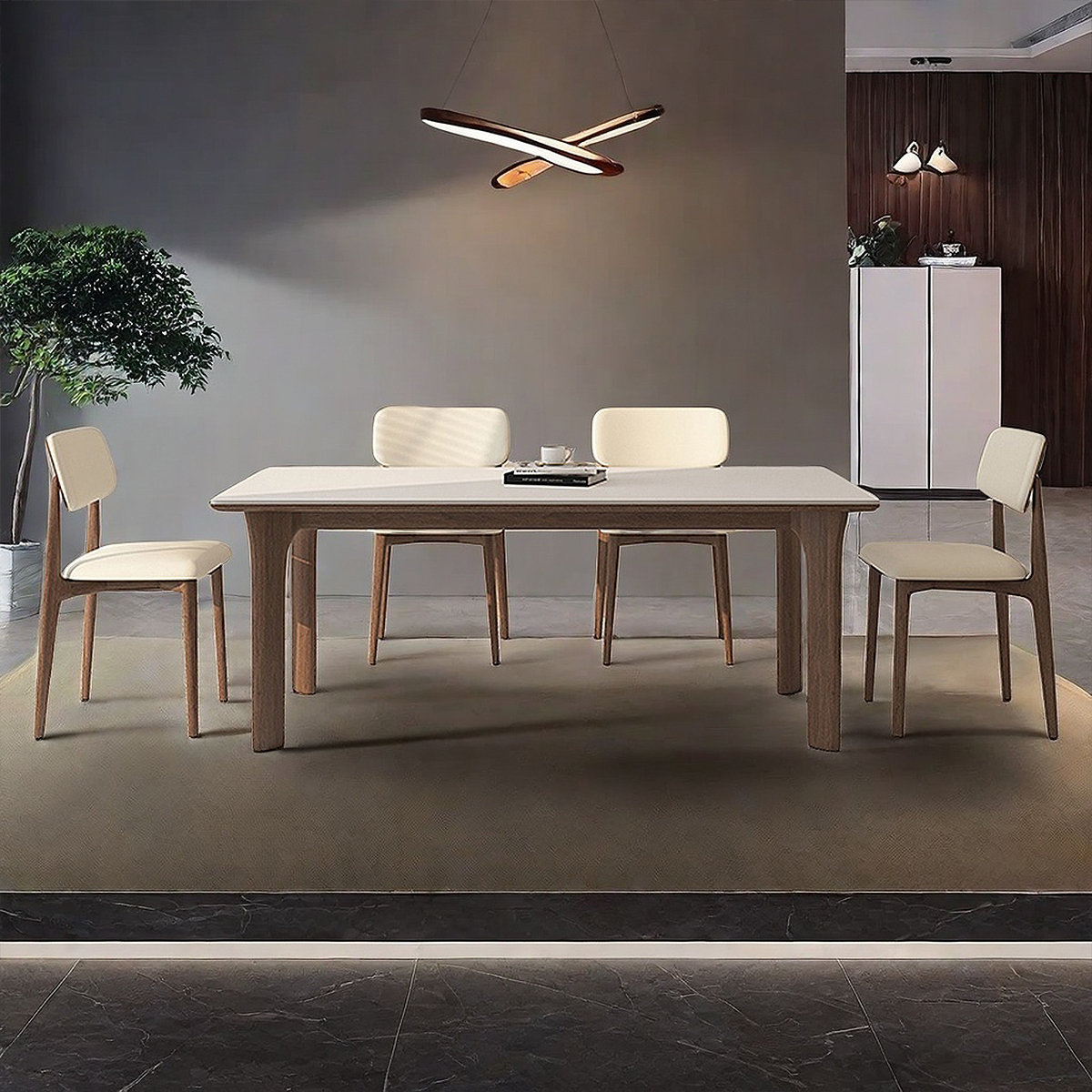 Animoe D Furniture Modern simple rectangular solid wood rock table ...