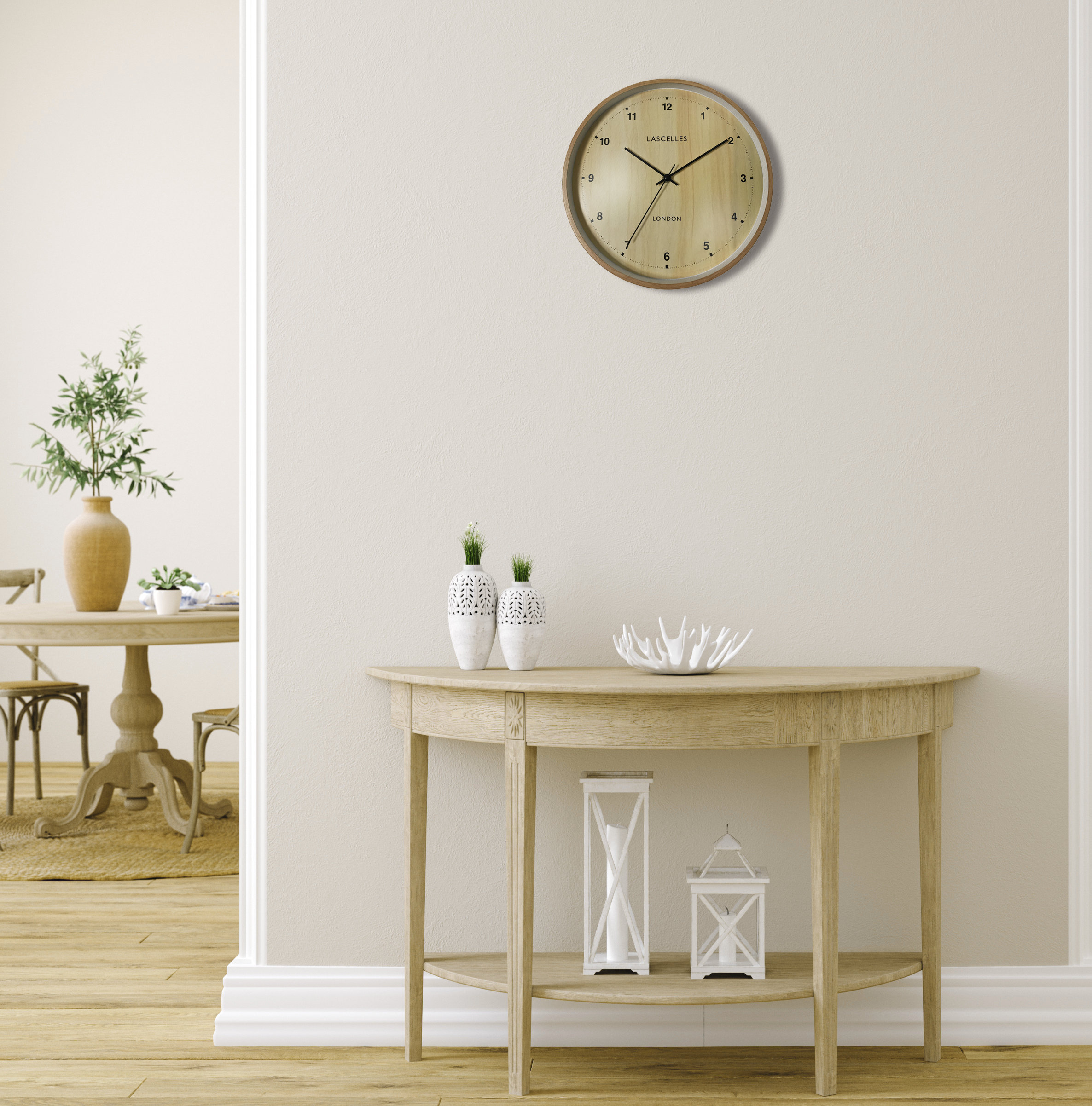 Roger Lascelles Clocks Lascelles Wooden Effect Wall Clock - 30cm ...