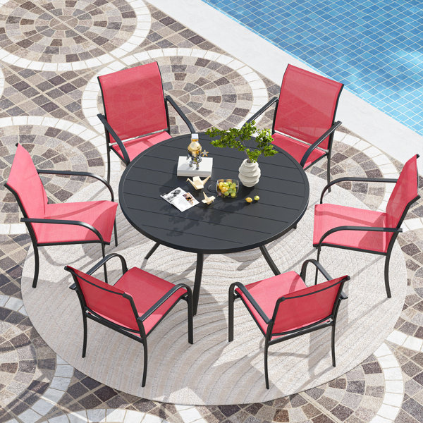 Lark Manor 6 - Person Round Outdoor Dining Set & Reviews | Wayfair