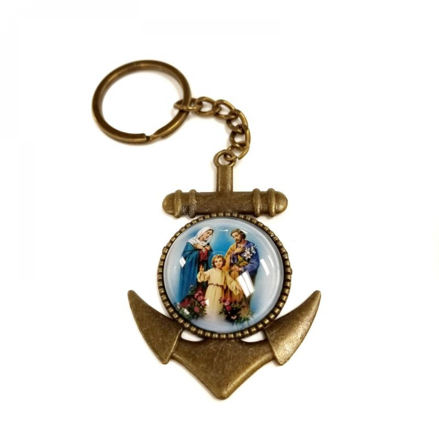 Fleur De Lis Living Antique Finish Holy Family Anchor Key Chain | Wayfair