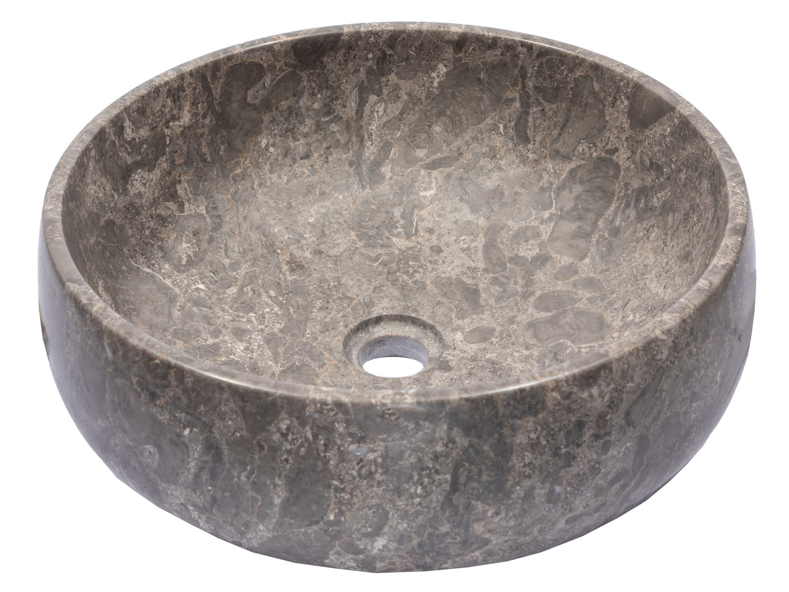 EdenBath Gray/Brown Stone Circular Vessel Bathroom Sink & Reviews | Wayfair