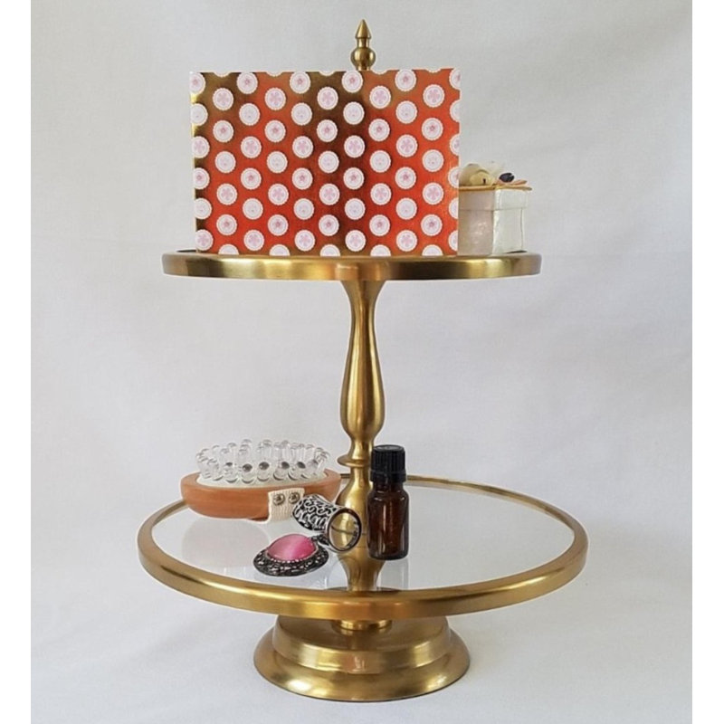 Rosdorf Park Genualdi Glass Tiered Stand | Wayfair