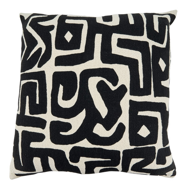 Saro Noir Cotton Geometric 22" Throw Pillow Cover & Reviews | Wayfair