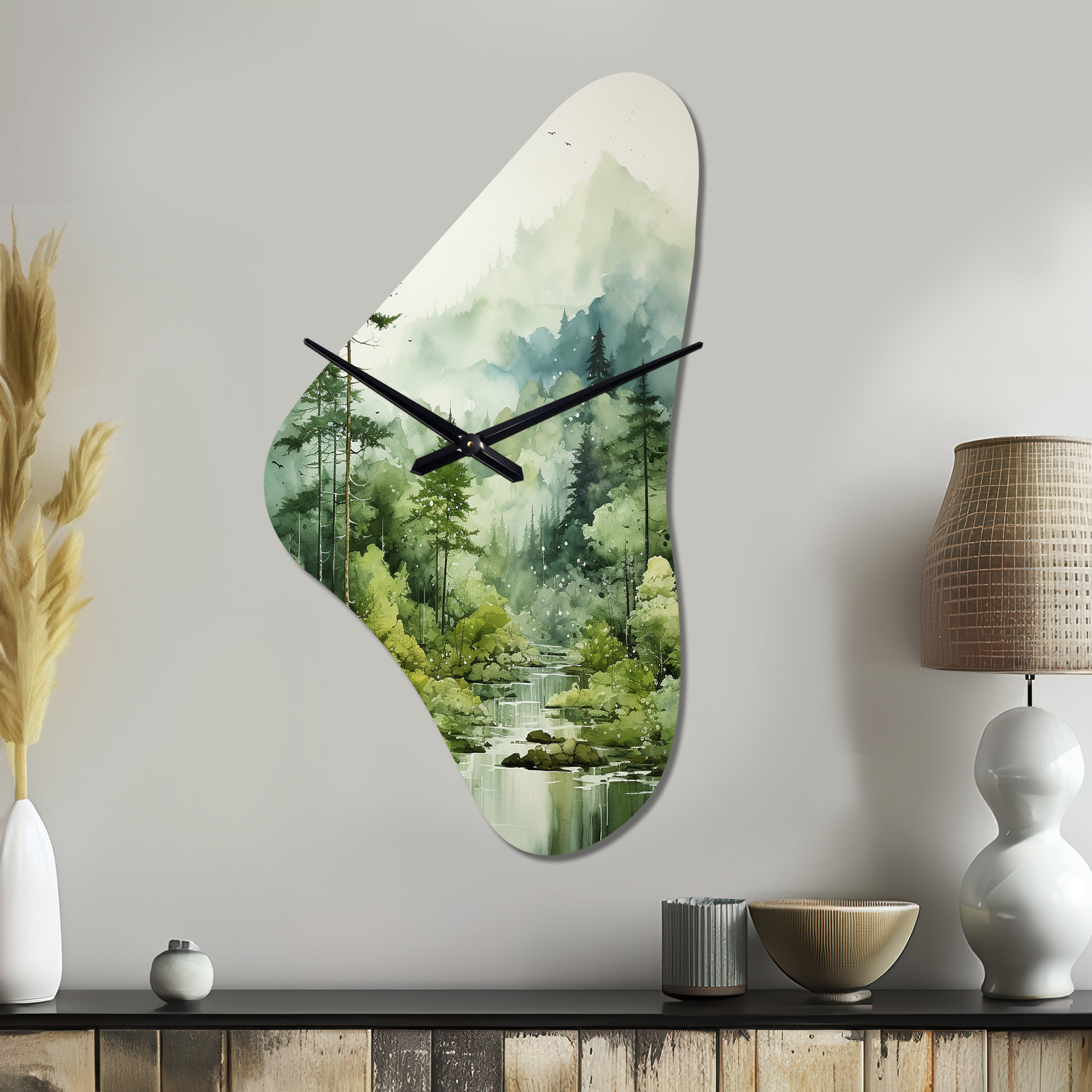 Design Art Forest Enigmatic Forest - Forest Asymmetrical Metal Wall ...