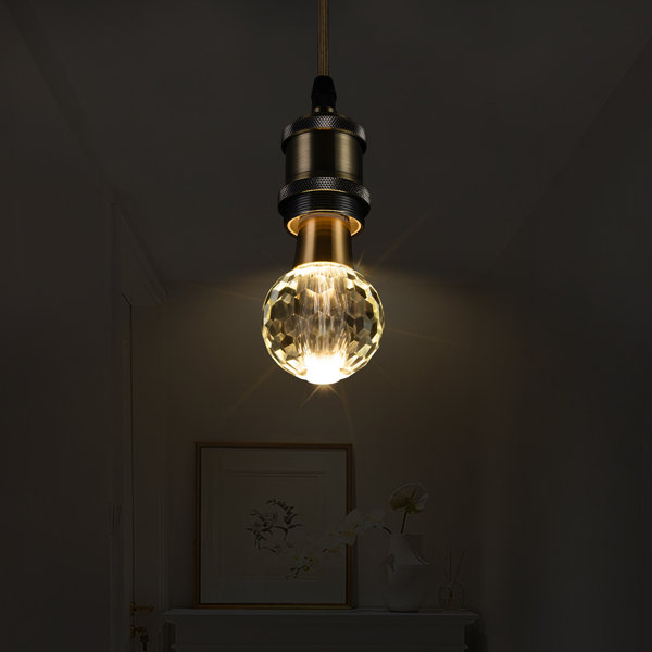 E Honeycomb-shaped LED Solid Crystal-Style Glass Bulb, 3000K Warm White ...