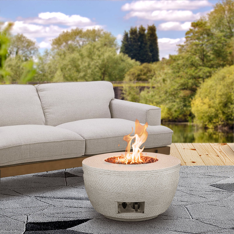 Brayden Studio® Almke Concrete Propane Outdoor Fire Pit & Reviews ...