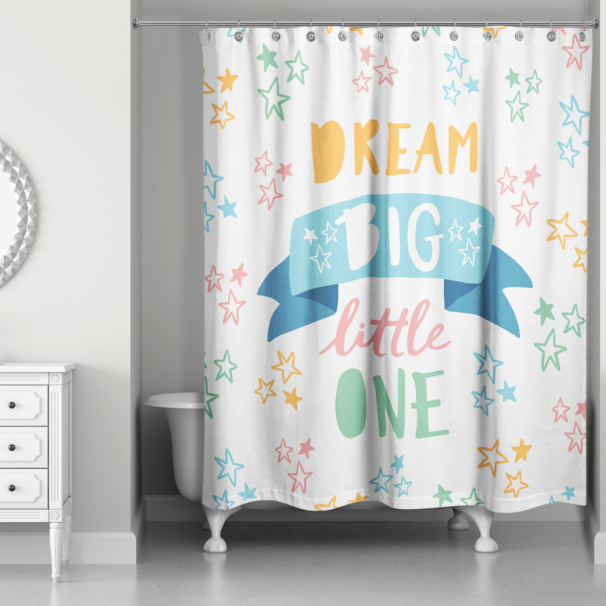 Isabelle & Max™ Abrego Dream Big Little One Shower Curtain | Wayfair
