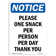 SignMission OSHA Notice - Please One Snack Per Person Per Sign | Heavy ...