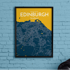 Wrought Studio 'Edinburgh City Map' Graphic Art Print Poster in Amuse ...