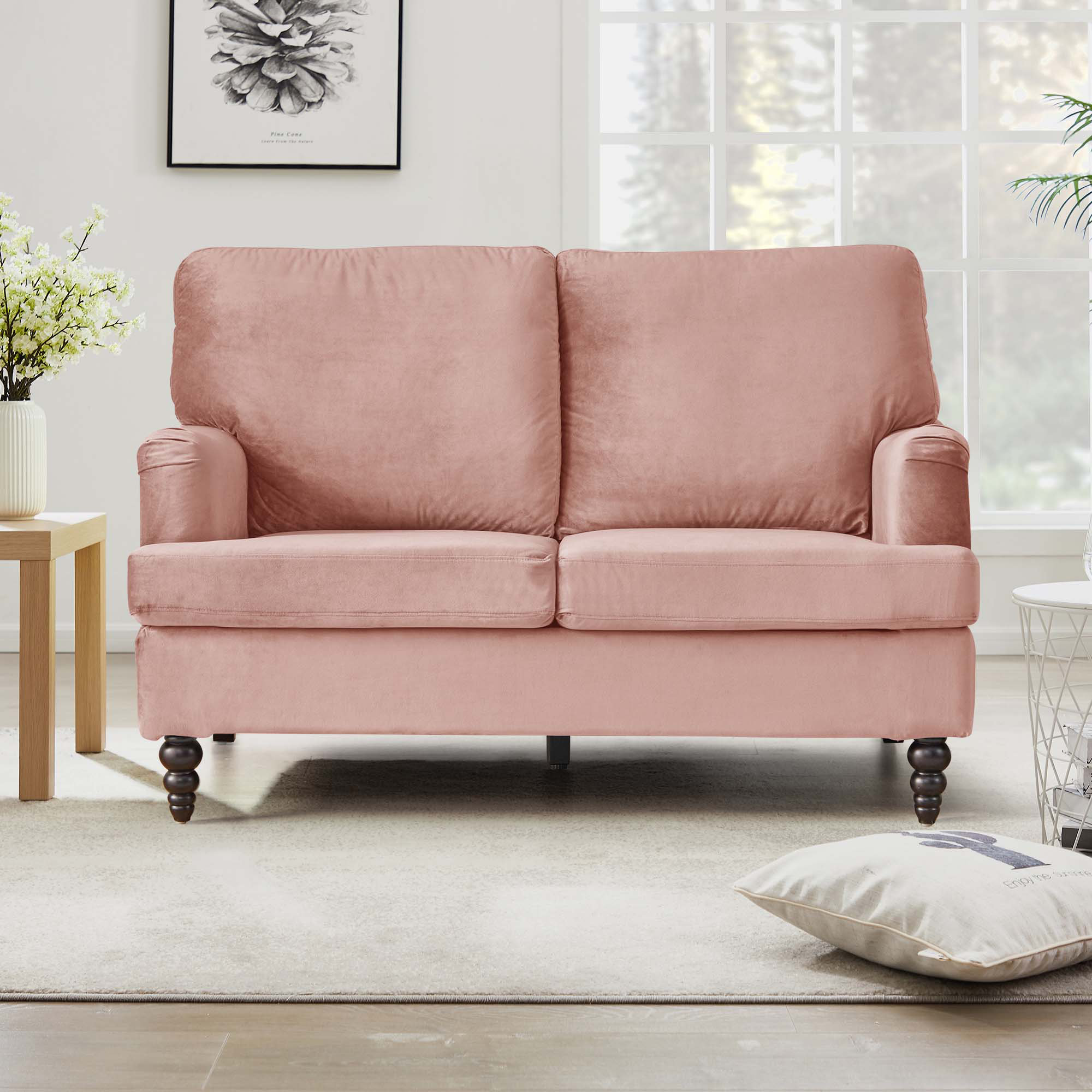 House of Hampton Elegant White Velvet 2-seater Chesterfield Sofa ...