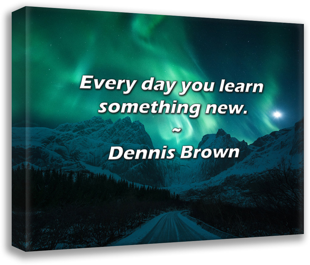 Trinx Dennis Brown Quote: Every day you learn something new. | Wayfair
