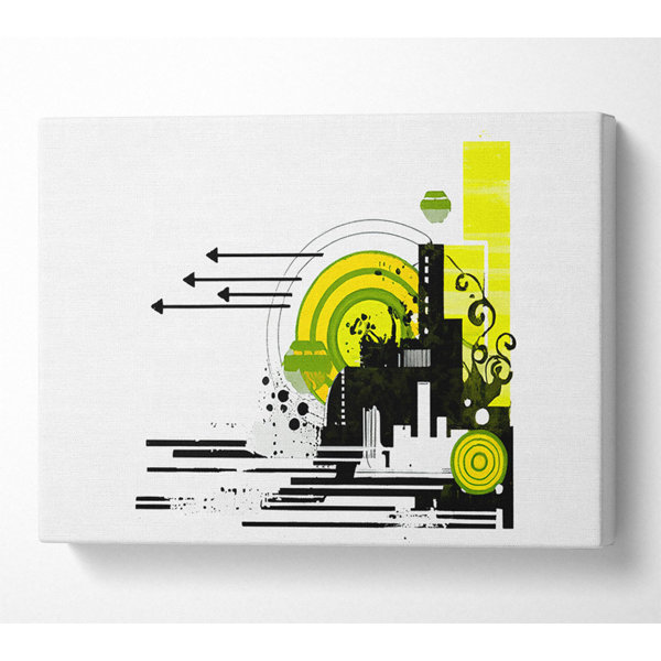 Latitude Run Contemporary City Sun White - Wrapped Canvas Art Prints ...