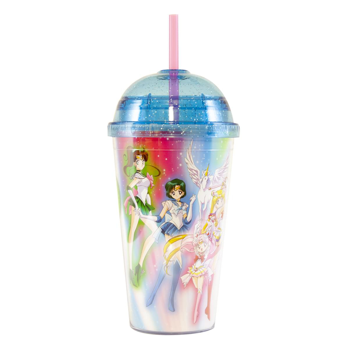 Just Funky Sailor Moon 16Oz. Carnival Cup With Glitter Dome Lid | Wayfair