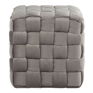 Everly Quinn 16.5" Wide Velvet Square Pouf Ottoman & Reviews | Wayfair