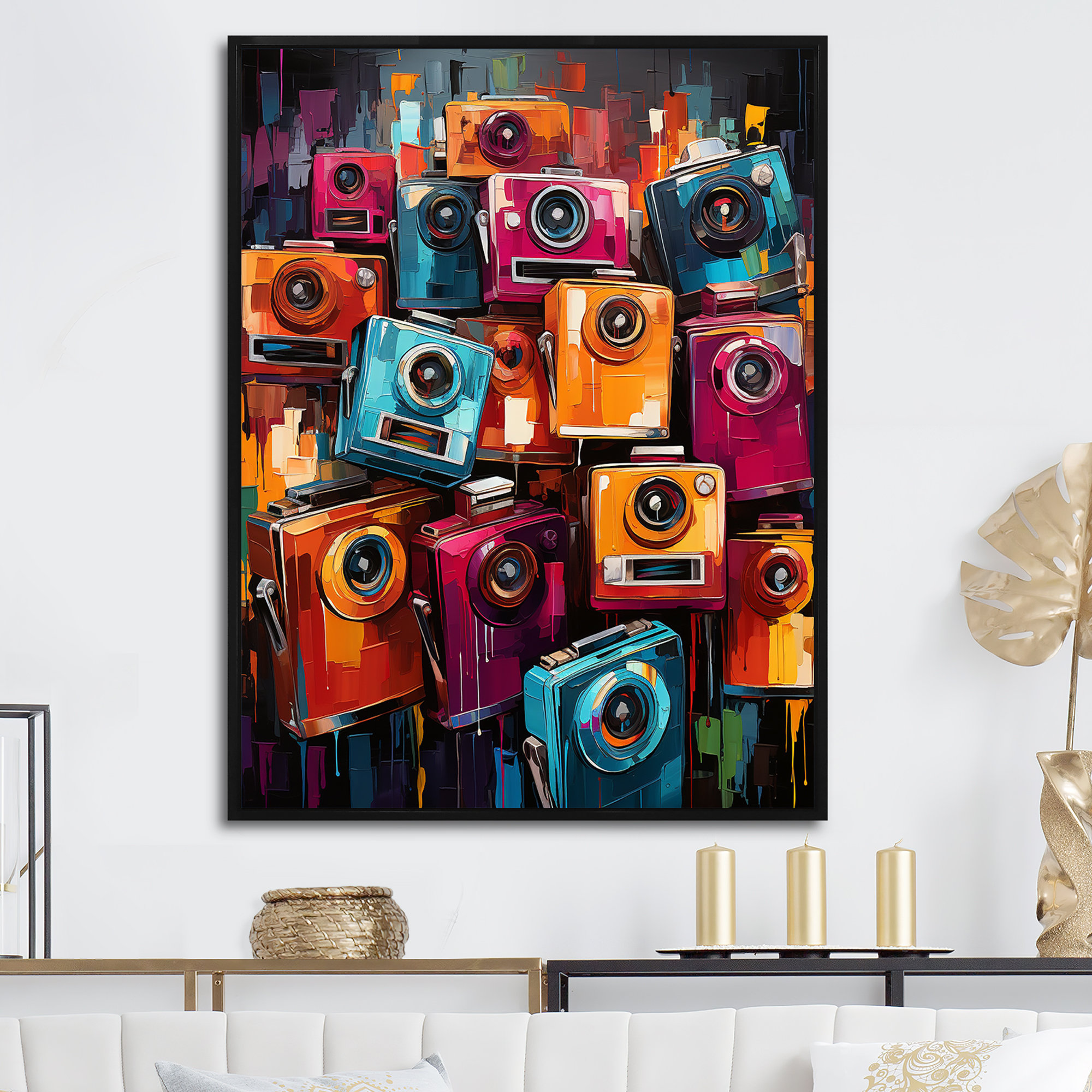 Design Art Popart Colorful Cameras - Abstract Wall Art Prints_105741 ...