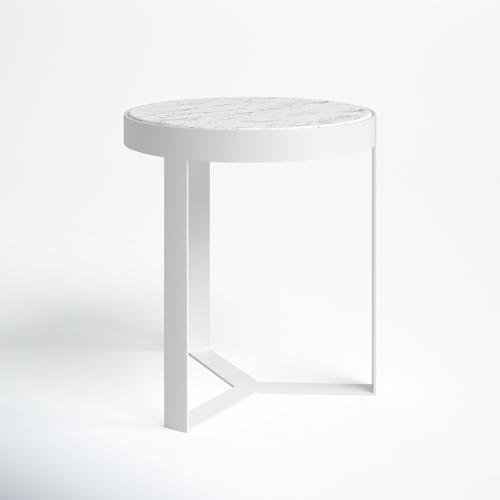 Joss & Main Megara Contemporary 18" Round End Table, Frost Finish With Honed Cararra Top | Joss ...