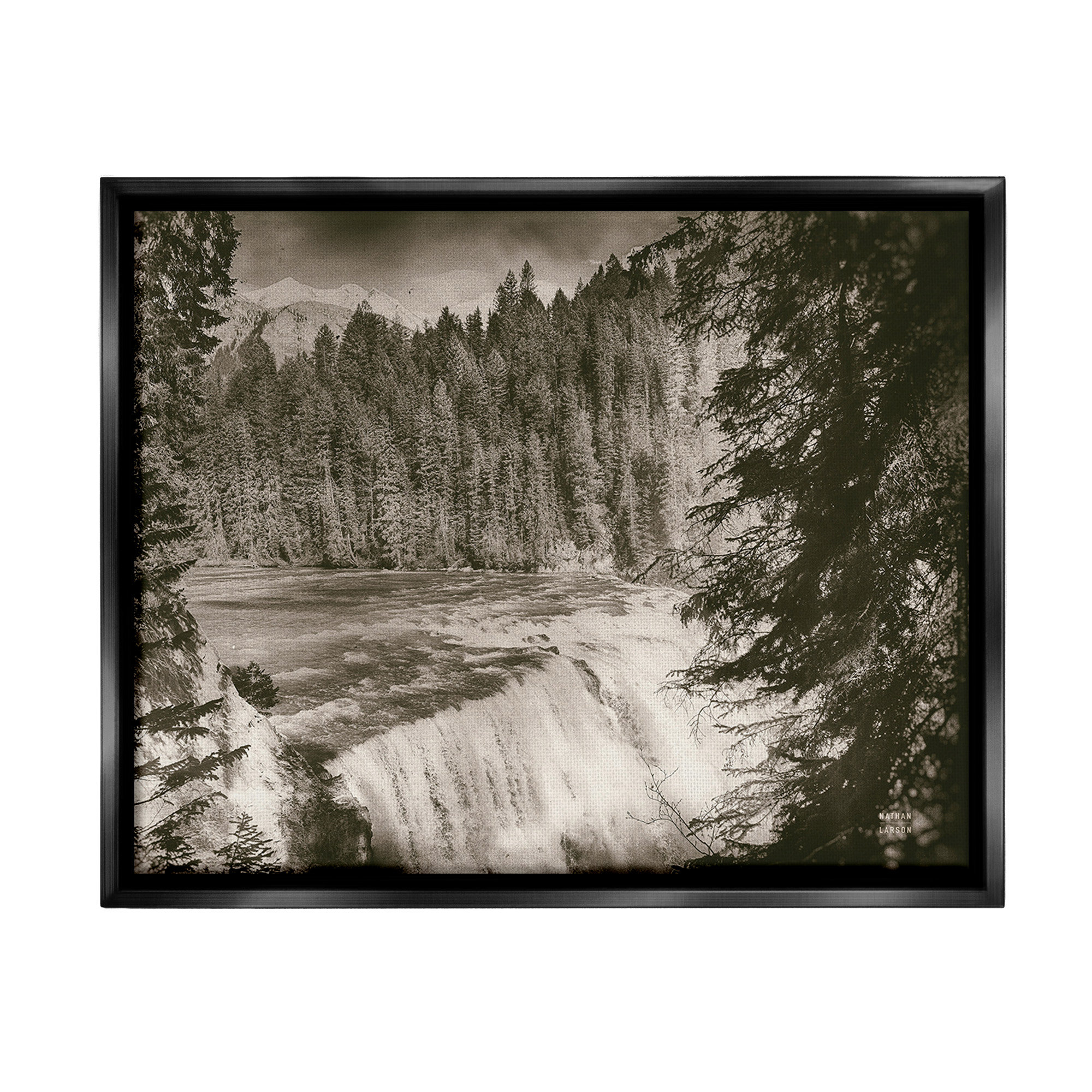Millwood Pines " Woodland Waterfall Photography Floater Frame " by ...