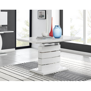 East Urban Home Renny Extendable Self-Storing Leaf Pedestal Dining ...