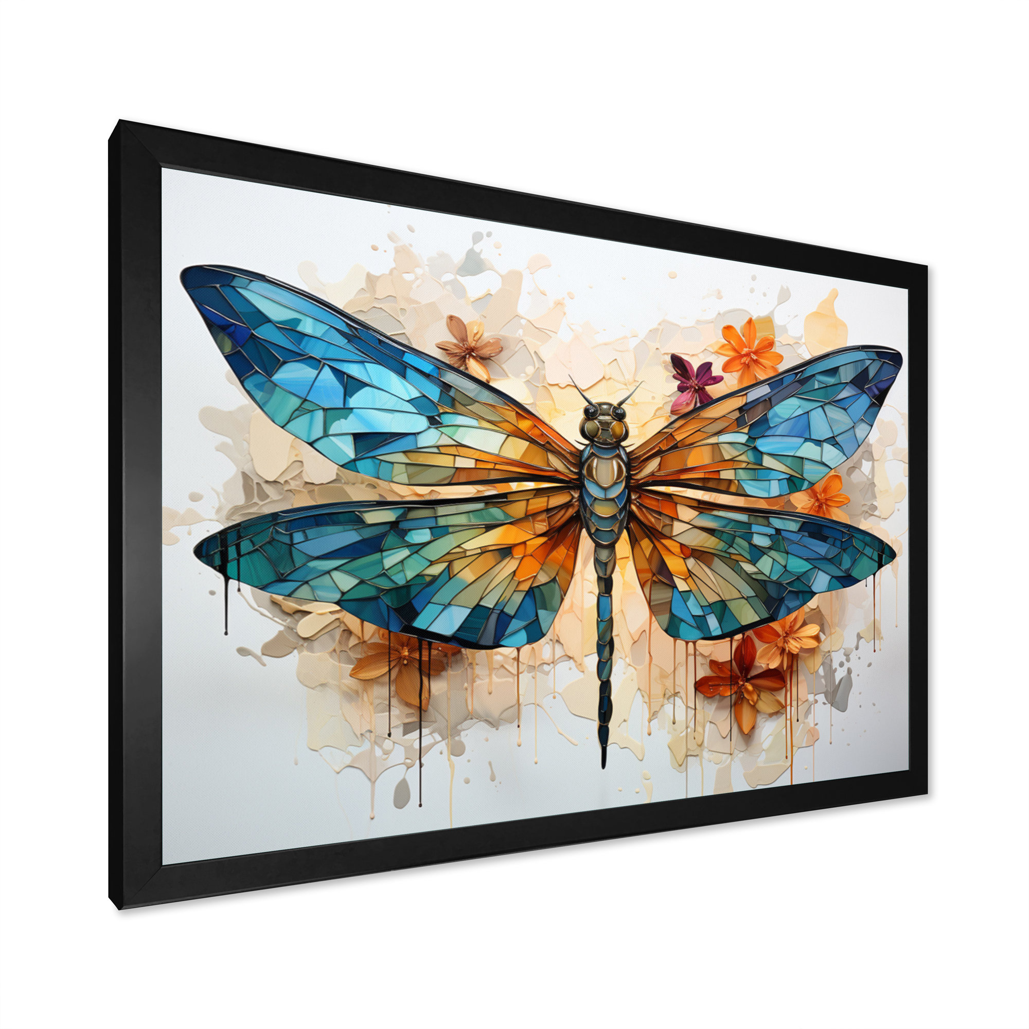 August Grove® Teal Dragonfly Ethereal Flight Geometric I - Print on ...