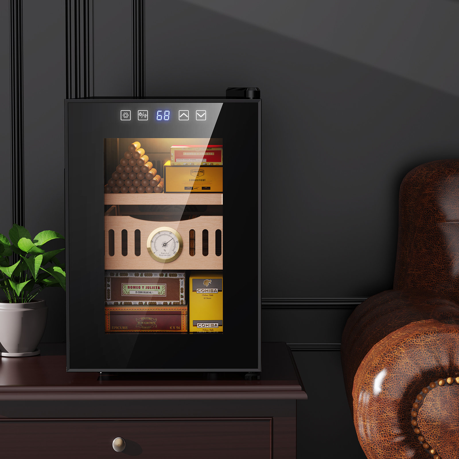 LINKEWODE 18L Electric Cigar Humidor with Cooling and Heating Function ...