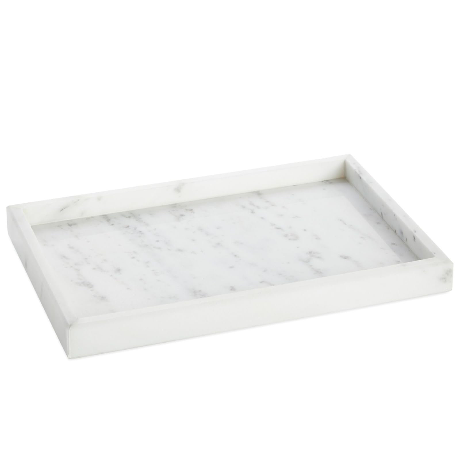 Brayden Studio® Large Marble Vanity Tray For Vanity And Bathroom, White ...