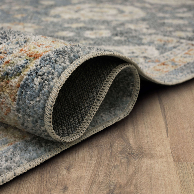 Bungalow Rose Performance Blue/Cream Rug & Reviews | Wayfair