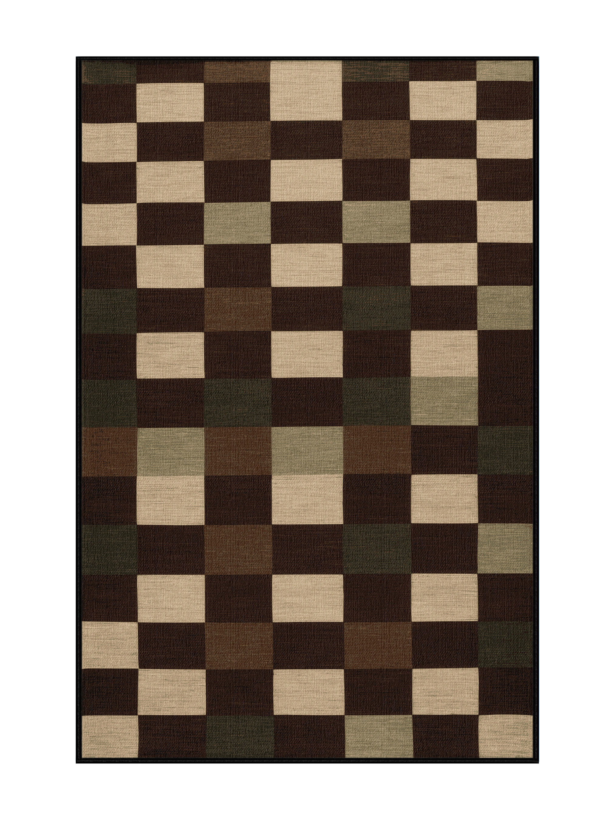 Hokku Designs Machine Washable Checkered Black Area Rug | Wayfair