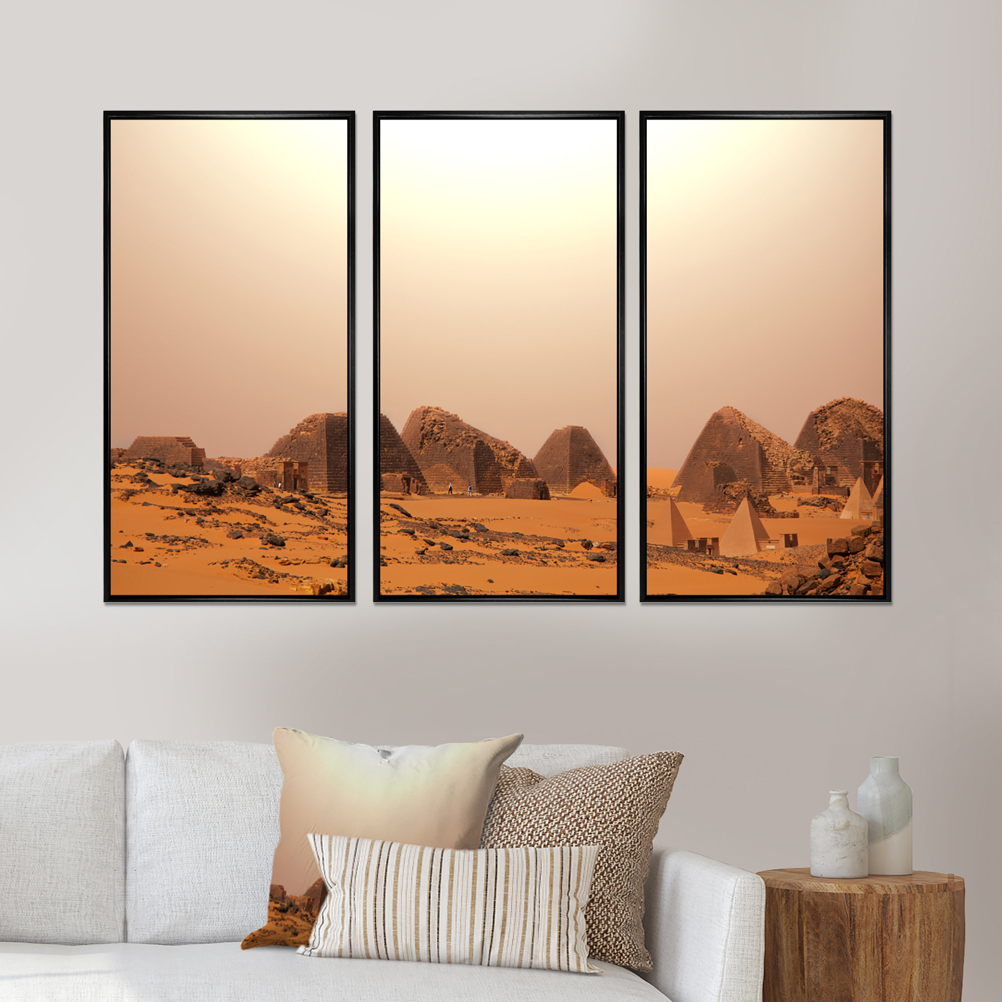 Union Rustic Beautiful Meroe Pyramids In Sudan - Landscape Framed ...