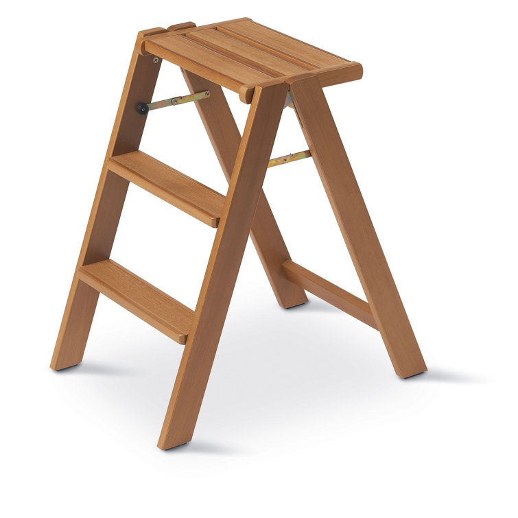 Alpen Home Mignon 2.19 ft Wood Step Ladder with 265 lb. Load Capacity ...