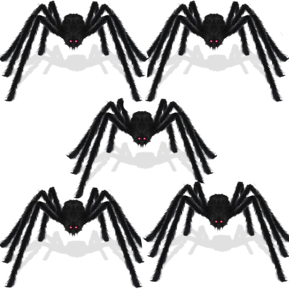 The Holiday Aisle® 5 Pcs Spiders Halloween Decorations Outside Giant ...