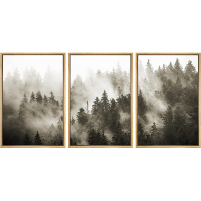 IDEA4WALL Misty Forest Landscape Woodland Nursery Decor Set Misty Pine ...