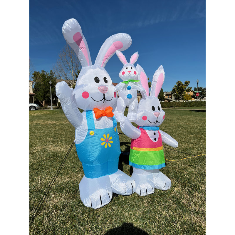 BZB Goods 5 Foot Tall Happy Easter Lighted Inflatable Bunny Rabbit ...