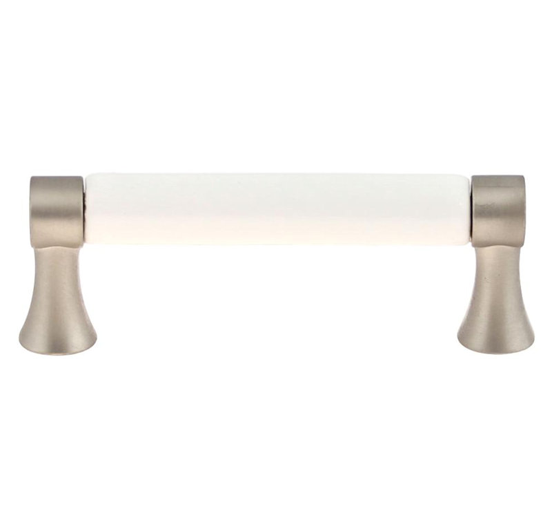 D. Lawless Hardware (5 Pack) 3 inch White Ceramic Insert Pull Brushed ...