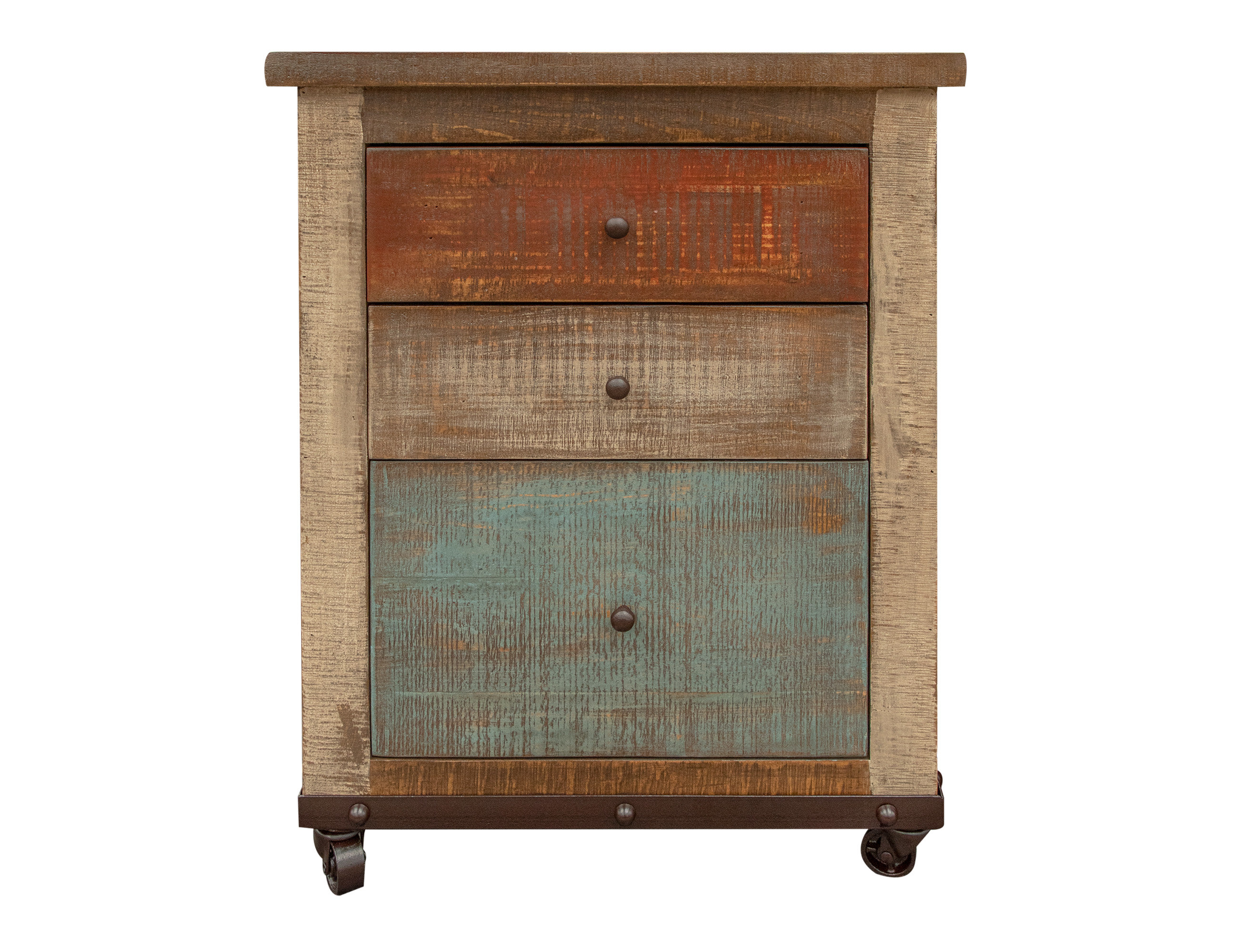 International Furniture Direct Antique Multicolor 23.5 Wide 3 -Drawer ...