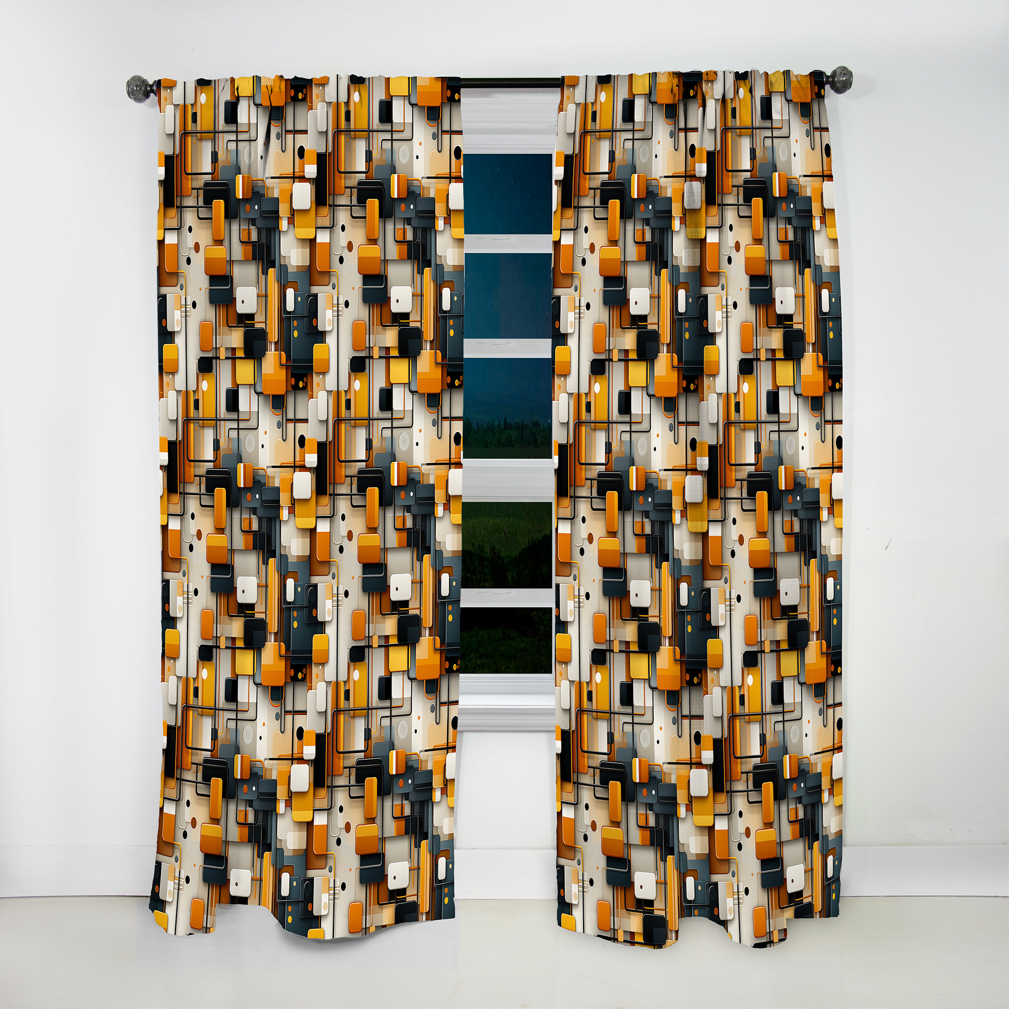 Design Art Grey Industrial Geometric Rectangle Mirage I - Abstract ...