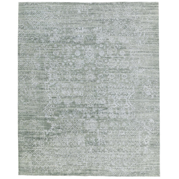 Tufenkian Arbor Ice Floral Area Rug in Blue/Neutral | Perigold