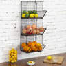 17 Stories 3 Tier Wall Mounted Metal Wire Shelving Rack | Wayfair