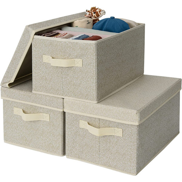 Ebern Designs Large Storage Box With Lid, Foldable Storage Box Closet ...