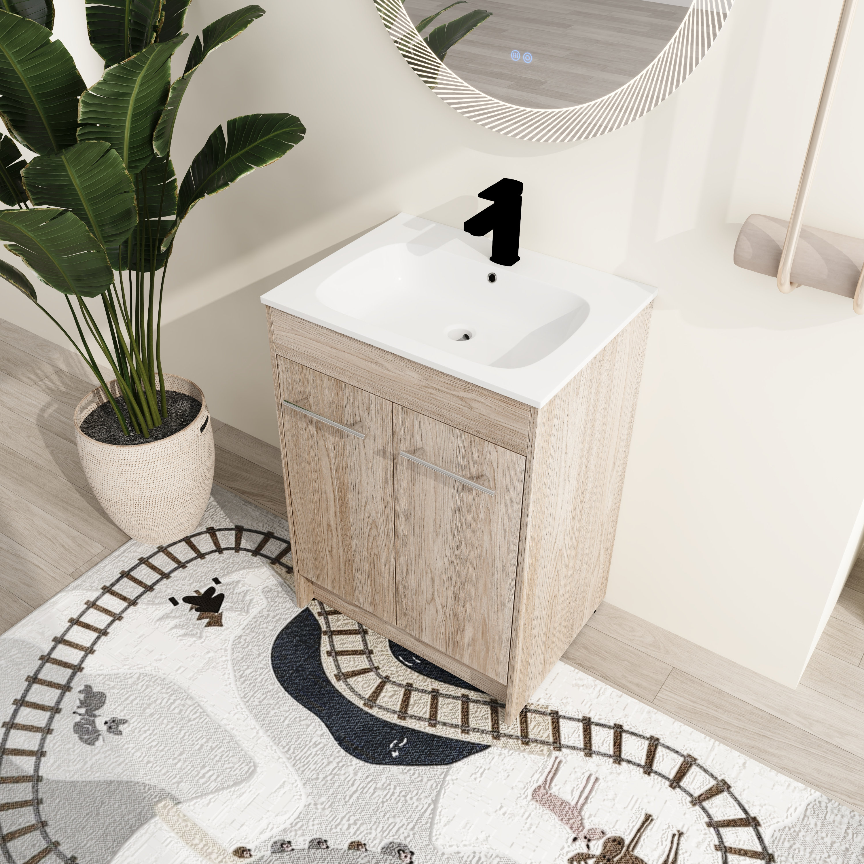 Ebern Designs Deantae 23.87'' Single Bathroom Vanity with Resin Vanity ...