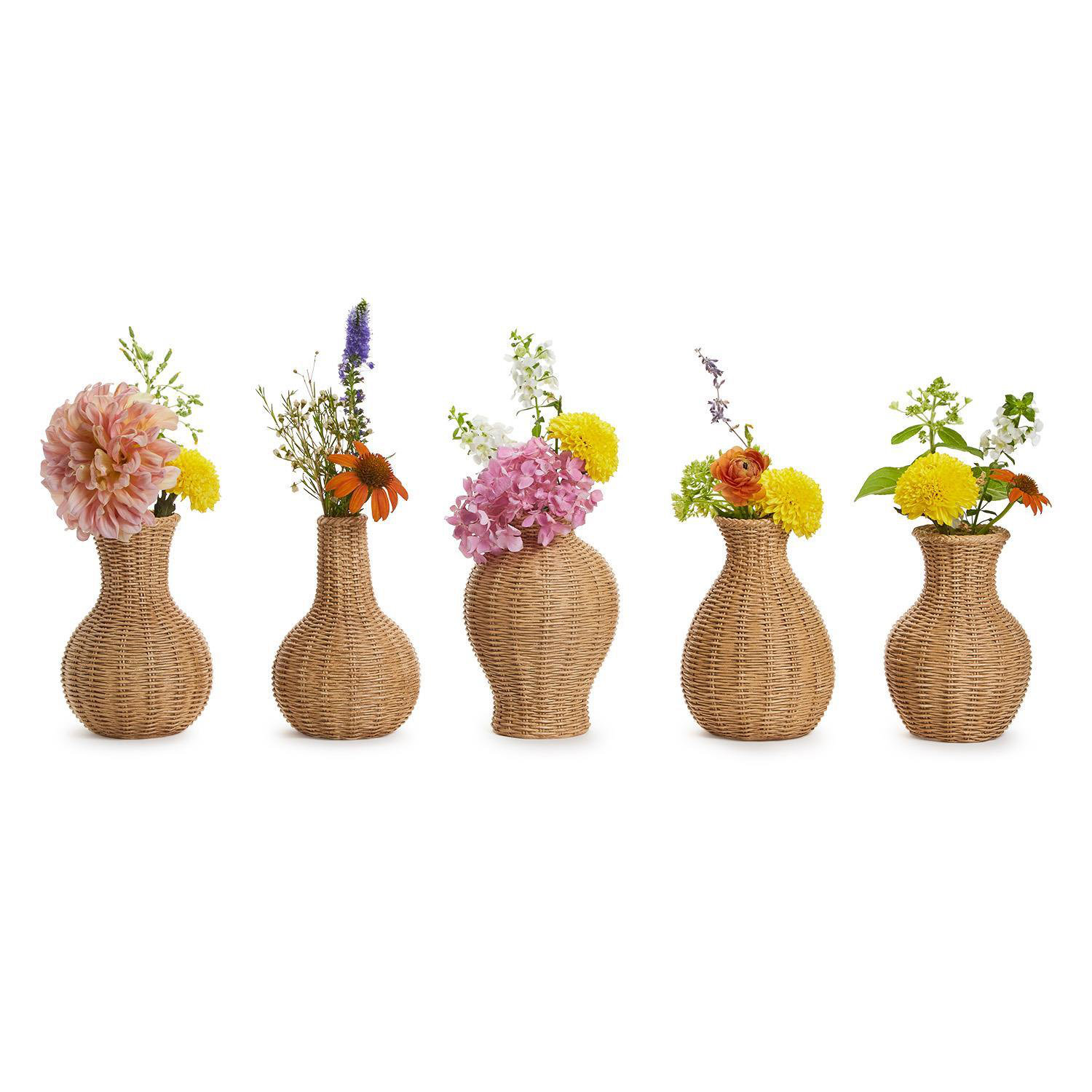 Birch Lane™ Natural Beauties Set Of 5 Basket Weave Pattern Vase | Birch ...