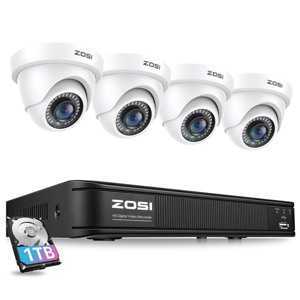 ZOSI 8CH DVR Security Camera System 1080P 2MP Dome Outdoor with Motion ...