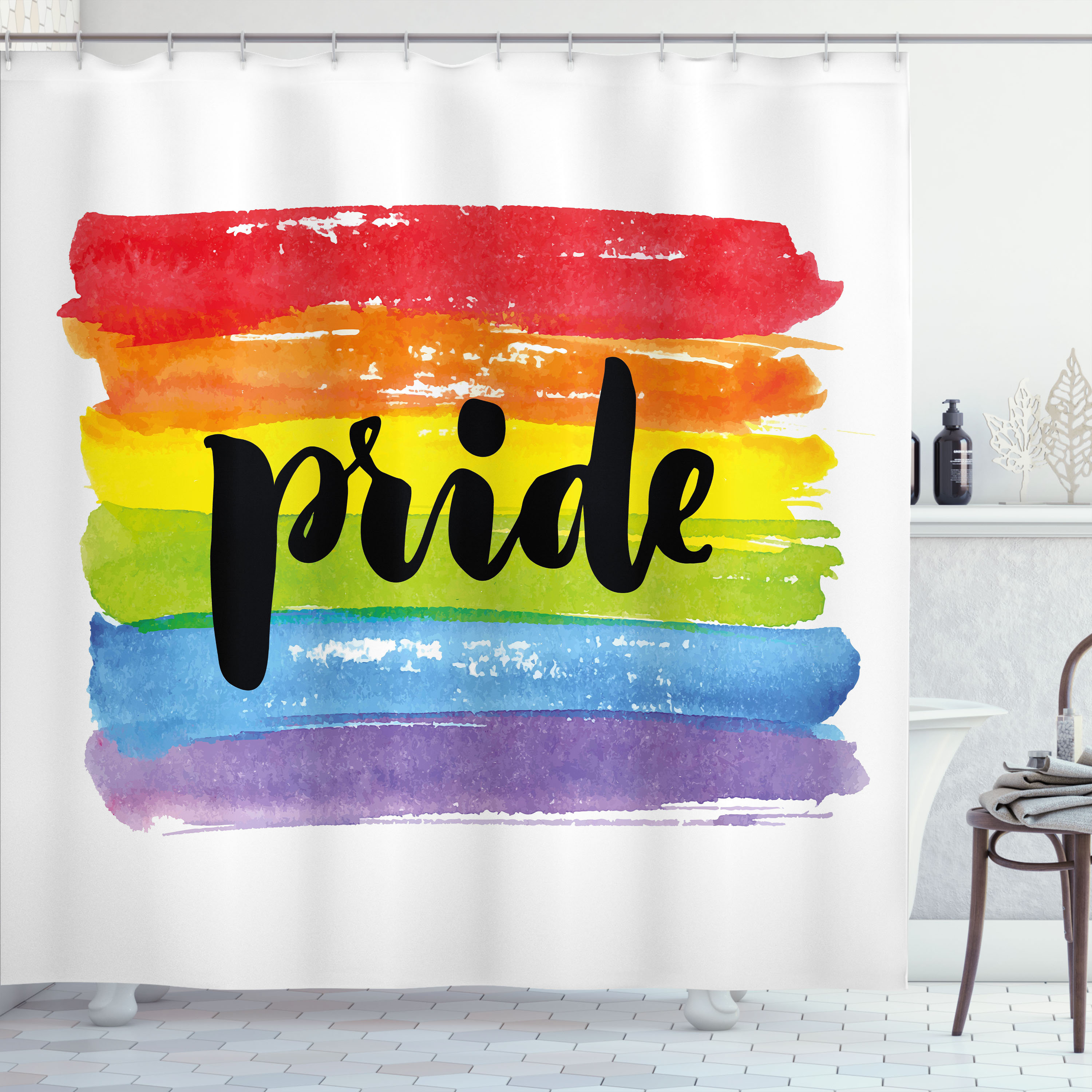 East Urban Home Elgielyn Pride Shower Curtain Watercolor Art LGBT 33711 ...