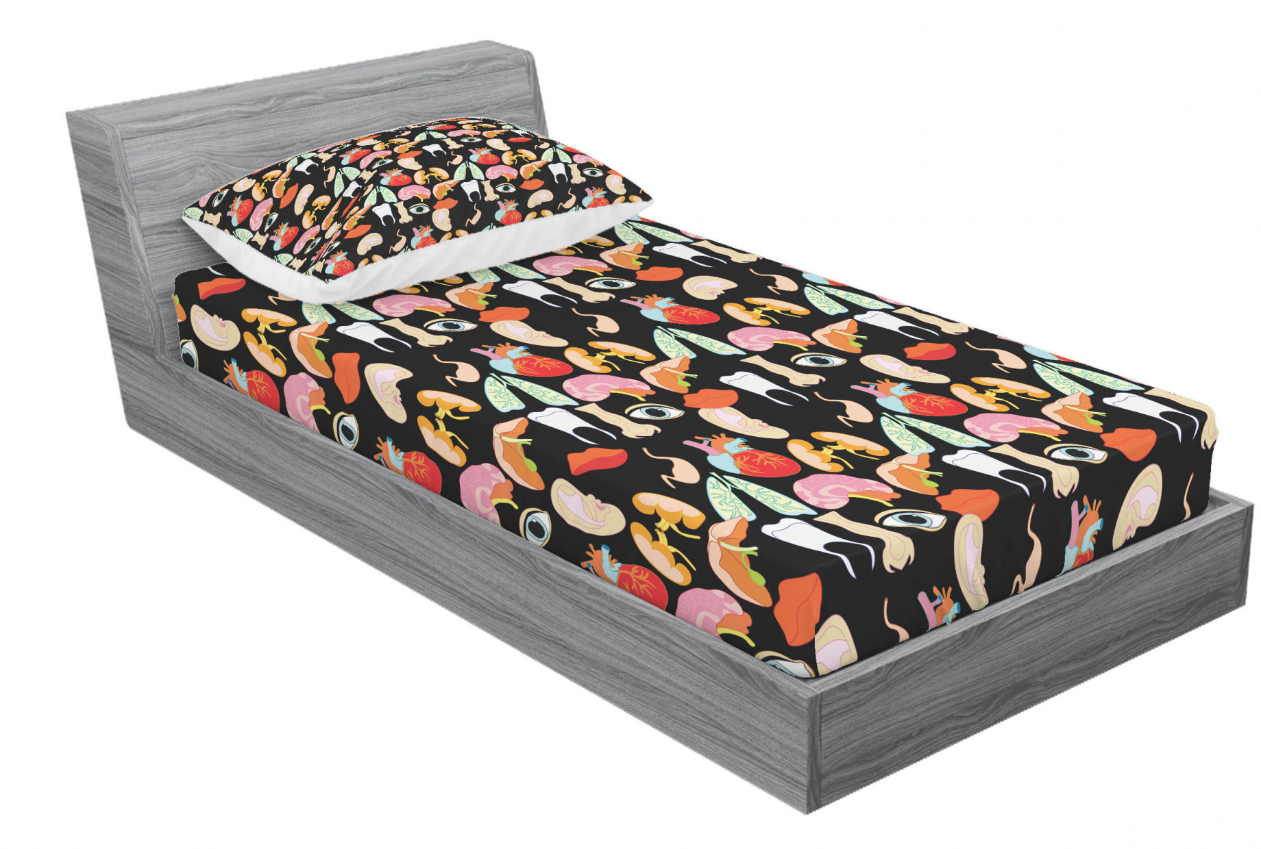 Ambesonne Anatomy Patterned Microfiber Fitted Sheet | Wayfair