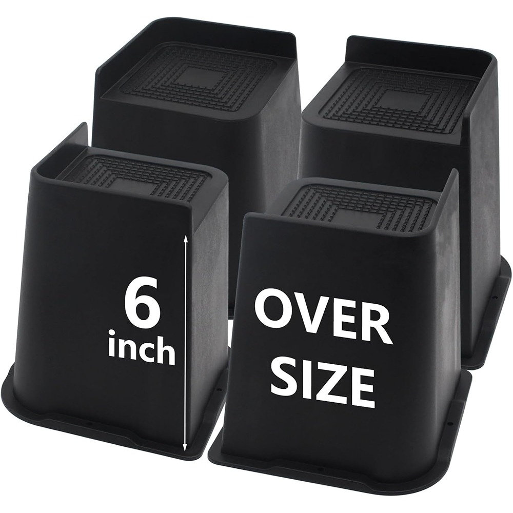 MAXAYA 4 Pack Oversized Bed Risers 6 Inch Heavy Duty, Furniture Risers ...