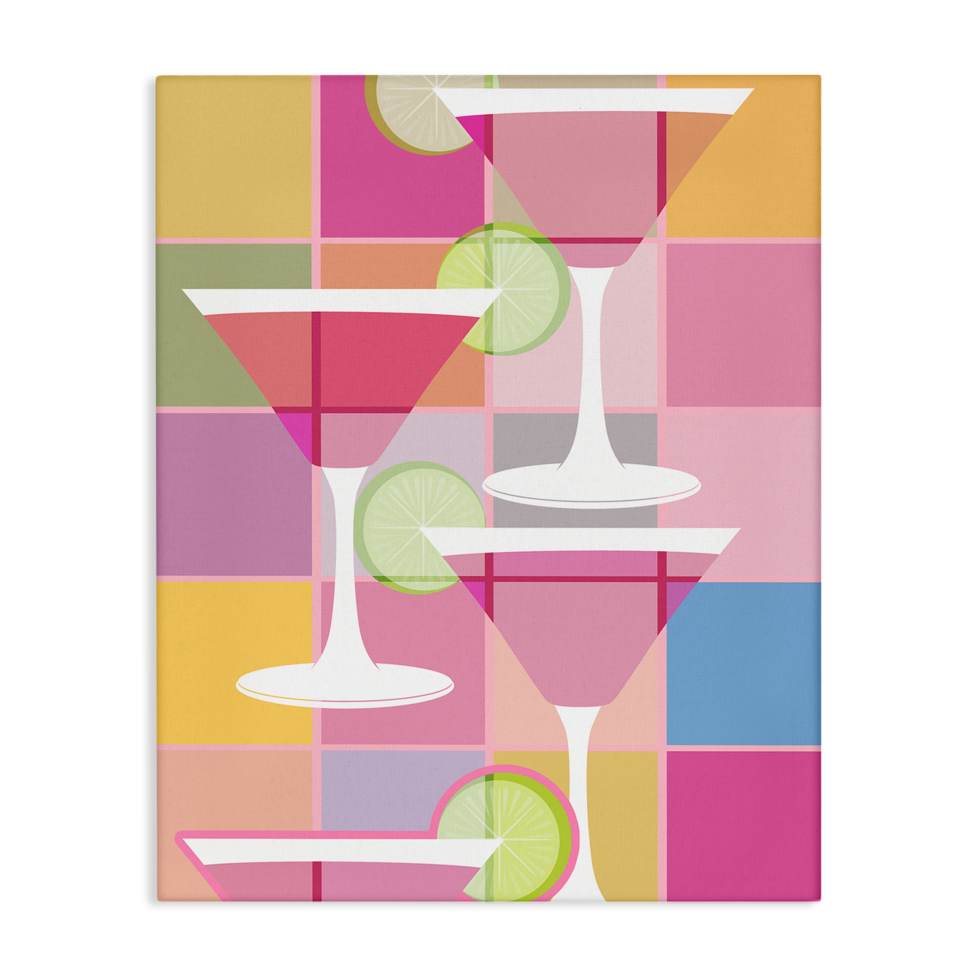 Ebern Designs Cocktail Squares Design Canvas Wall Art by SD Graphics ...