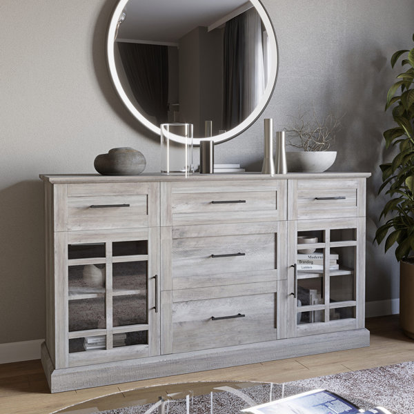 August Grove® Annest 58" Wide 3 Drawer Sideboard & Reviews | Wayfair