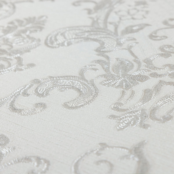 Rosdorf Park Damask Flocked Velvet Textured Wallpaper, Deep Embossed ...