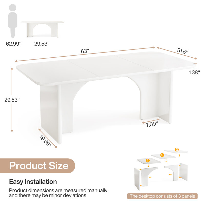 Ebern Designs Hadlock 63'' W Rectangle Executive Desk & Reviews | Wayfair