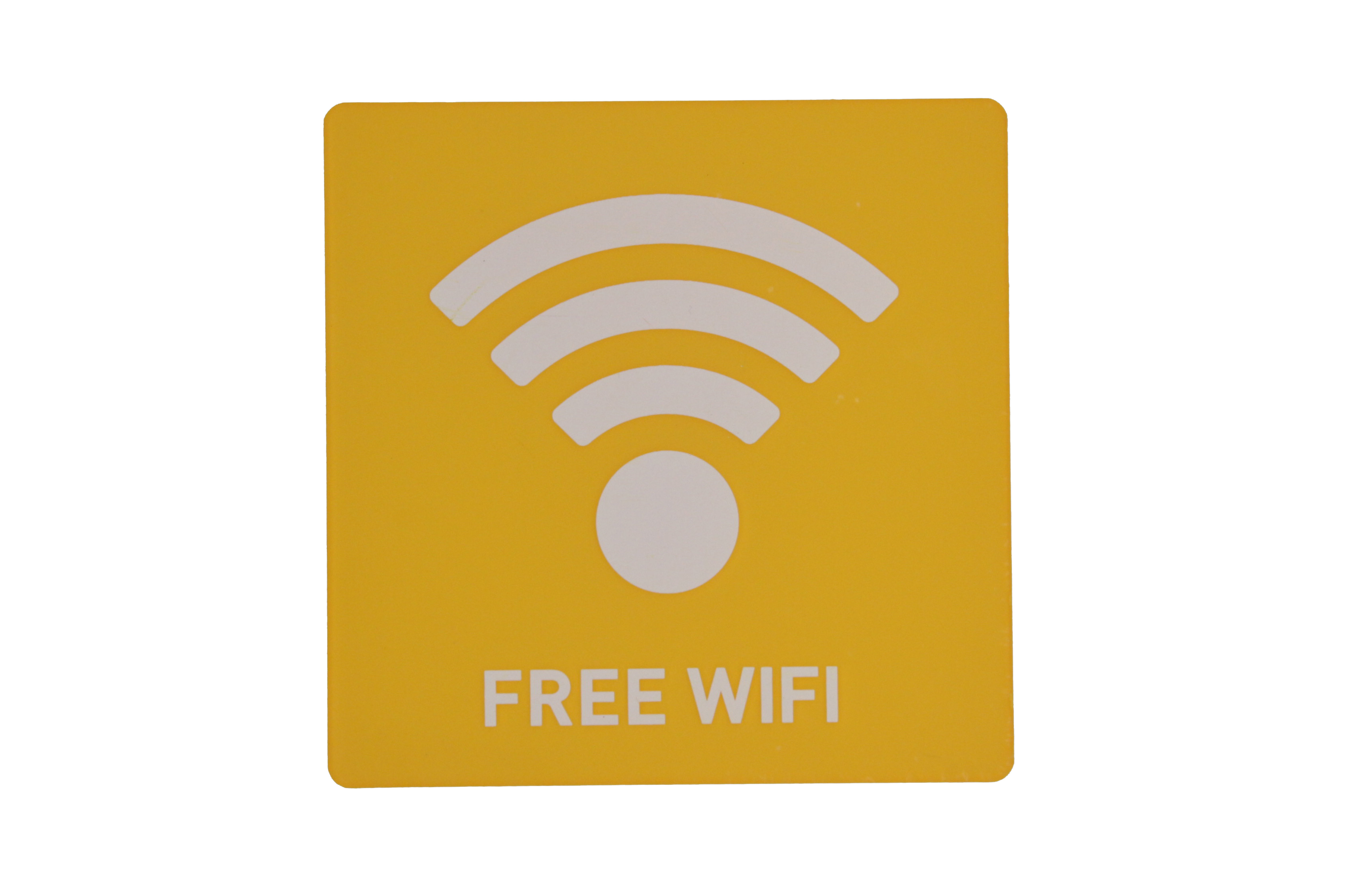 FixtureDisplays Yellow Free Wifi Sign Restaurant Free Wifi Advertising ...