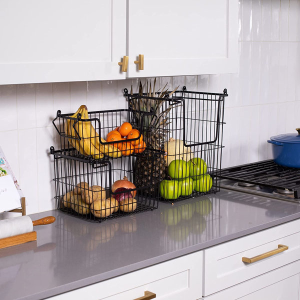 Birdrock Home 3Pc Stackable Wire Storage Bins - Wayfair Canada